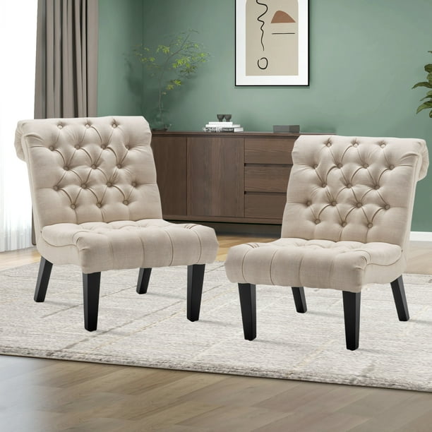 Andeworld Accent Chairs Set of 2 Button Tufted Upholstered Chair for ...