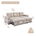 Mammoth 92" Modular Convertible Sleeper Sectional, Modern Fabric Sofa ...