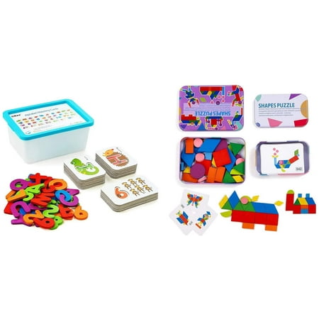 Alphabet Number Flash Cards Wooden Pattern Blocks Jigsaw Puzzle ...