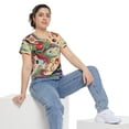 Abstract Print Women Poly Span T-Shirt 054 - Walmart.com