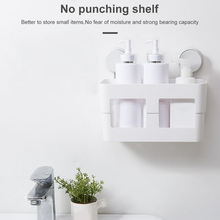 kurtrusly Drain Rack Suction Cup Shower Storage Box Bathroom Hollow ...