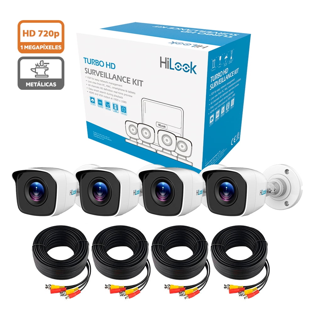 Kit Cámaras de Seguridad de 4 Cámaras HD 720p Bala color Blanco ...