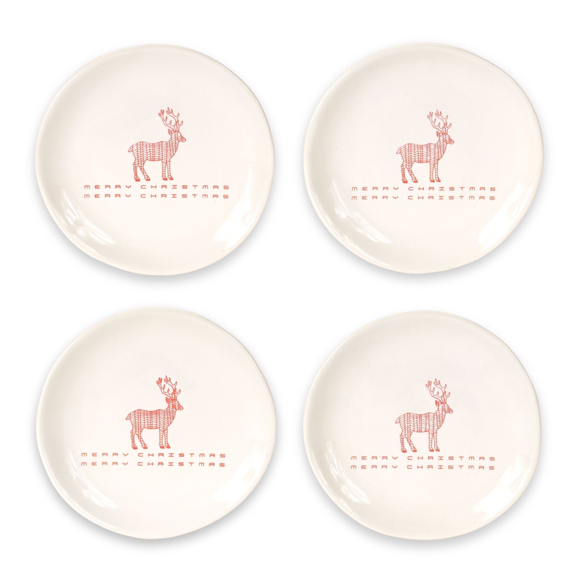 Deer Plate (Set of 4) 6.75"D Stoneware - Walmart.com