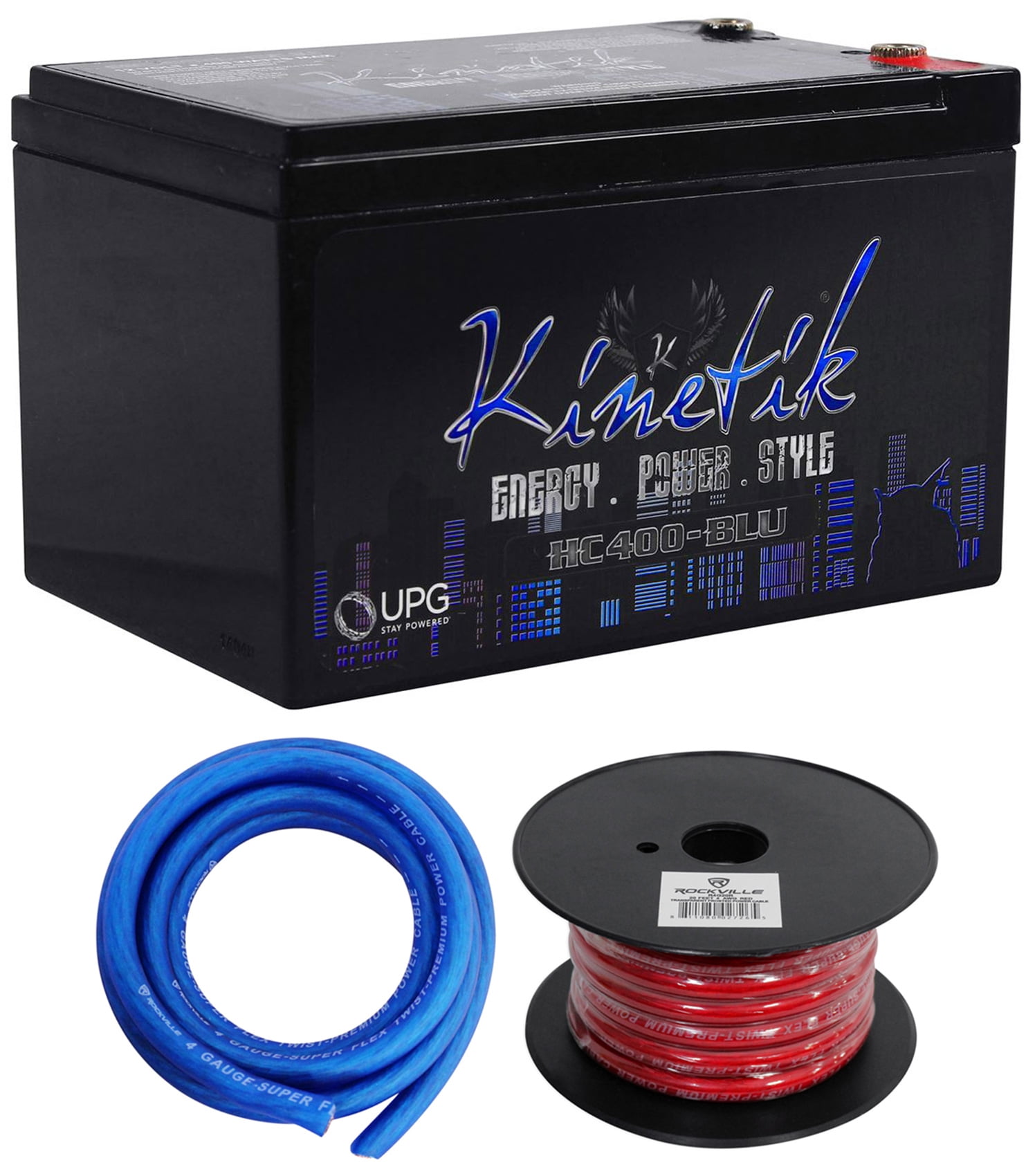 New Kinetik HC400-BLU 400 Watt Car Audio Power Cell/Battery + Power ...