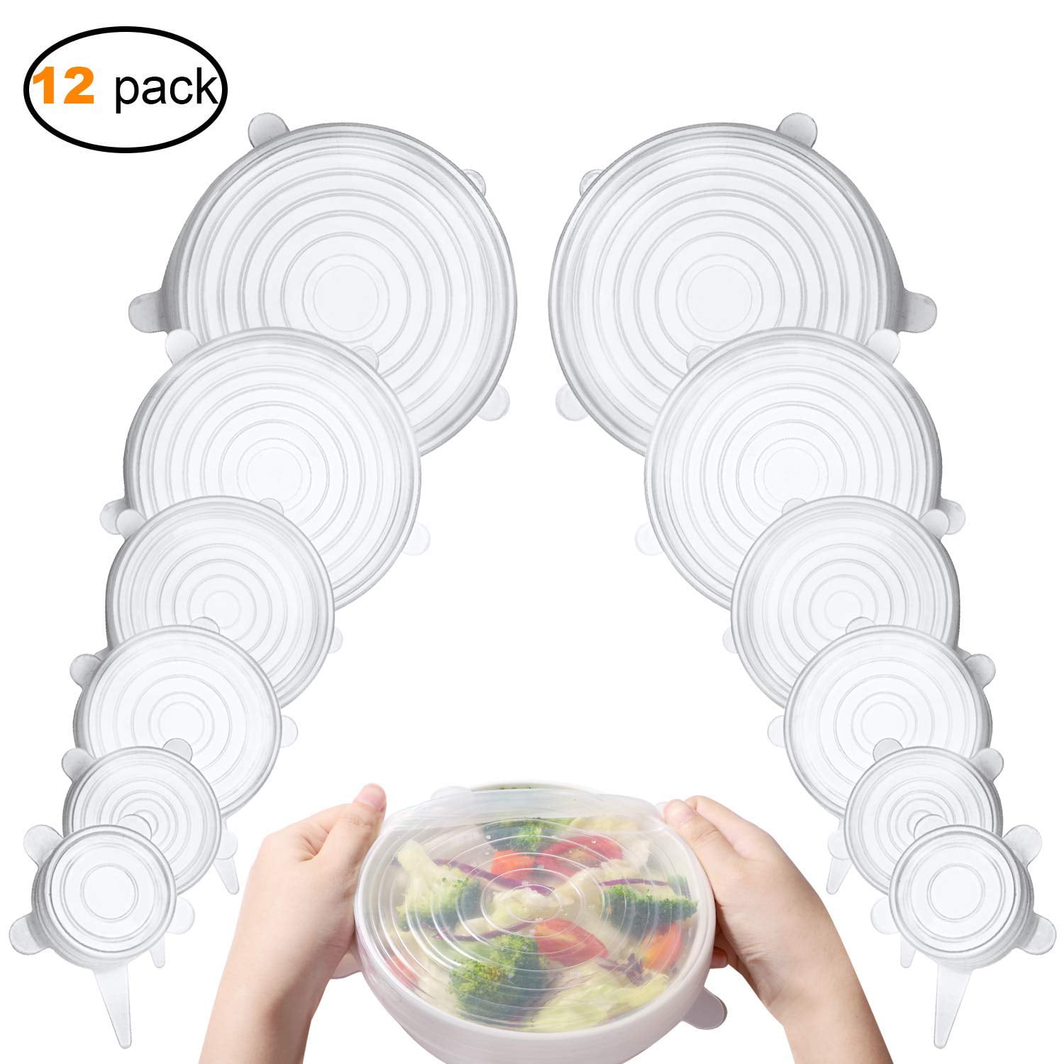 Z 5pcs Food Grade Silicone Spill Proof Sealing Lid Multi Size Bowl 豪奢な