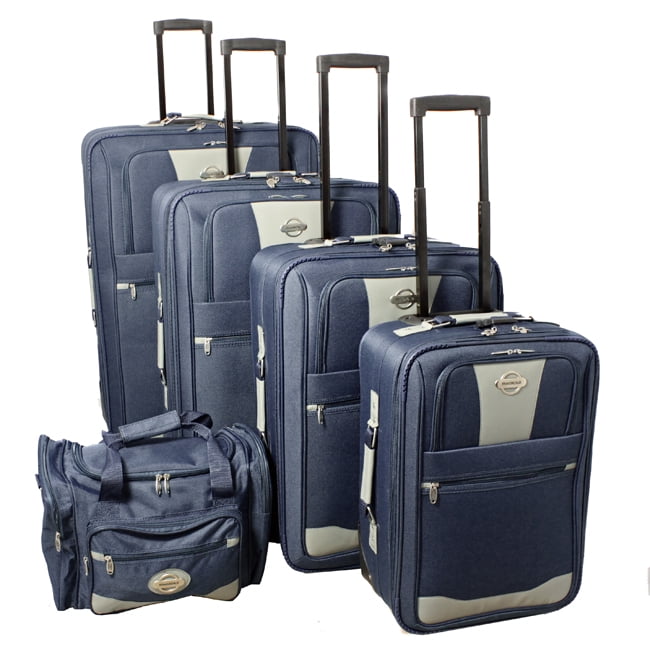 Transworld - 5-piece Expandable Wheeled Upright Luggage Set - Walmart ...