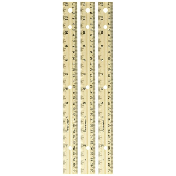 Fiskars 12-Inch Wooden Ruler 3-Pack - Walmart.com