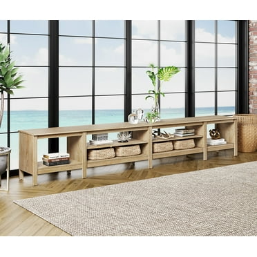 TV Stand for 85 inch TV Entertainment Center Black Wood TV Media ...