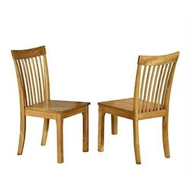 MAYEERTY Set of 2 Solid Oak Wood Dining Chairs – FAS-Grade Natural Oak, Comfortable & Durable ...