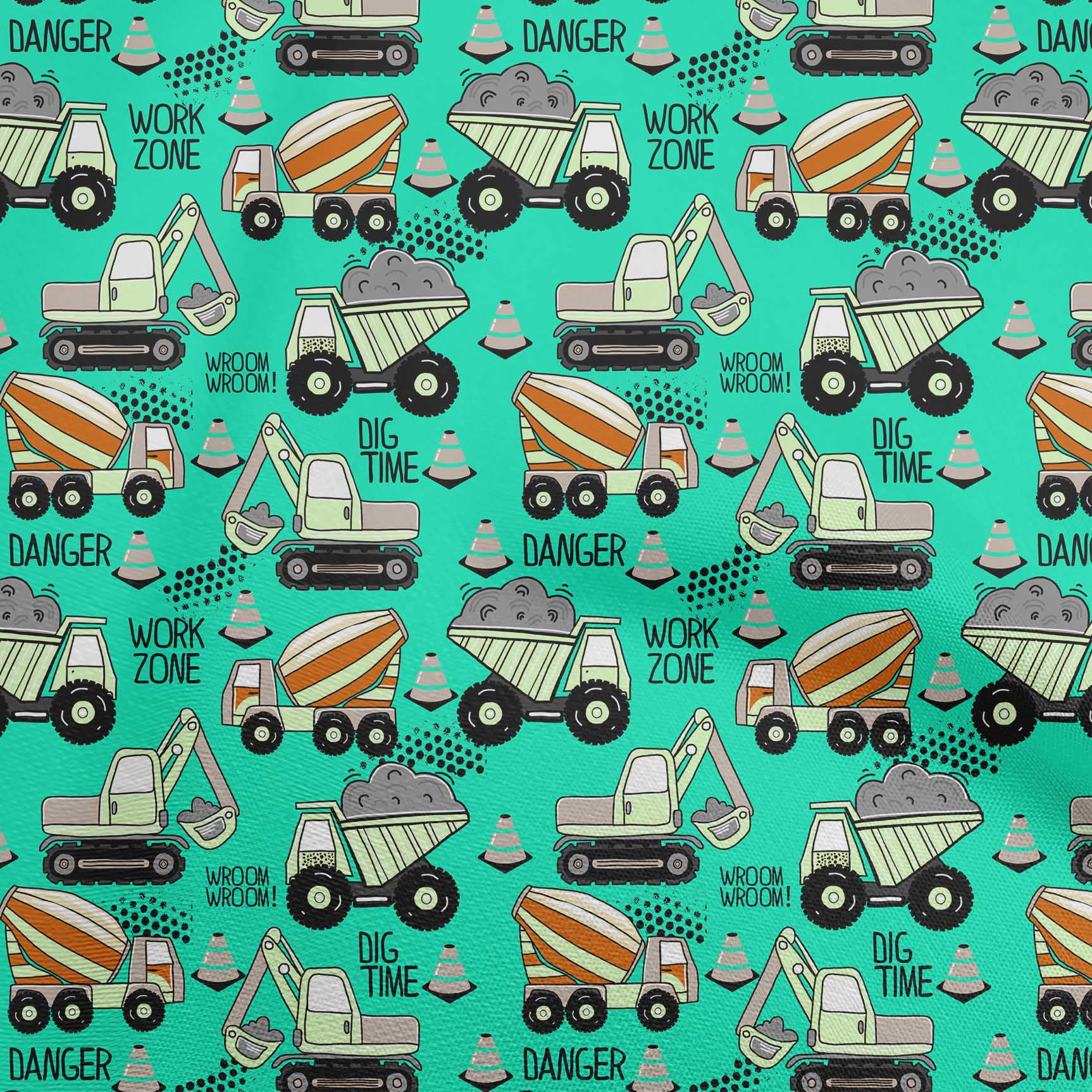 oneOone Velvet Mint Fabric Truck Diy Clothing Quilting Fabric Print ...