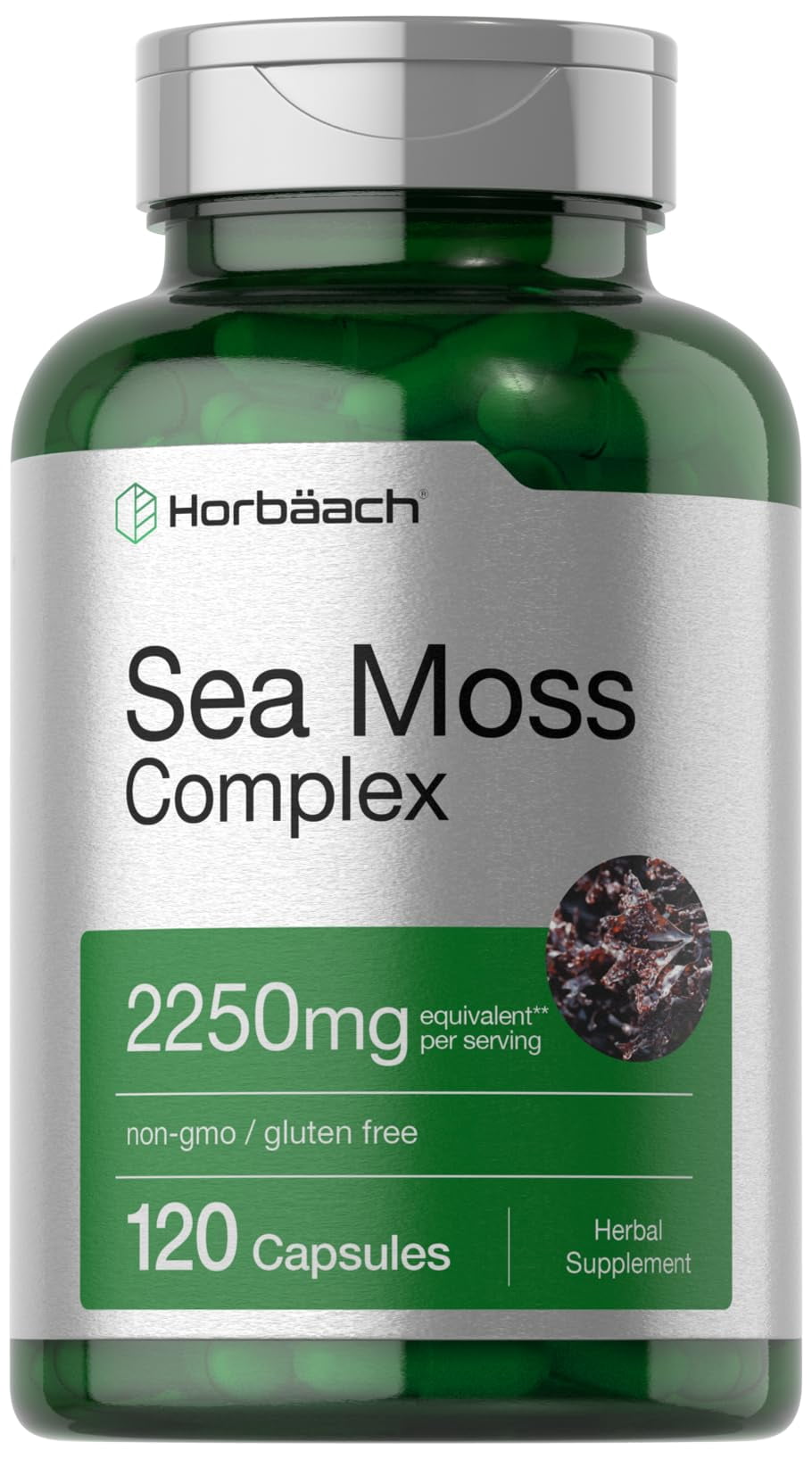 Suplemento Horbäach Sea Moss Complex 2250 mg 120 cápsulas | Bodega ...
