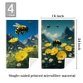 A painting of a bee on a yellow flower surrounded by beeskitchen ...