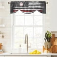 Baseball USA Flag Tie Up Valance Curtains Distressed Vintage Red White ...