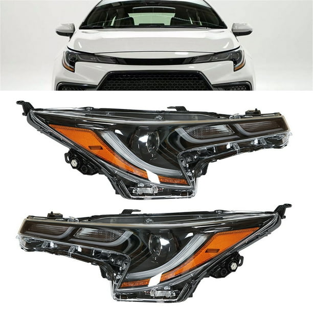 Labwork 2pcs Headlights Assembly Black Headlamp Housing Fit for 2020 ...