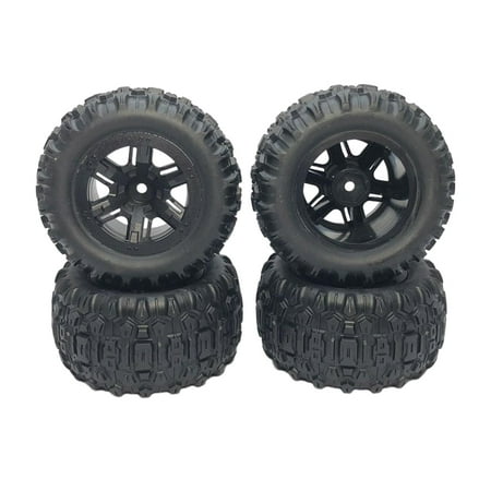 RC Car Wheel Rim and Rubber Tires Set Part for 1/10 1//14 1/16 Scale RC ...