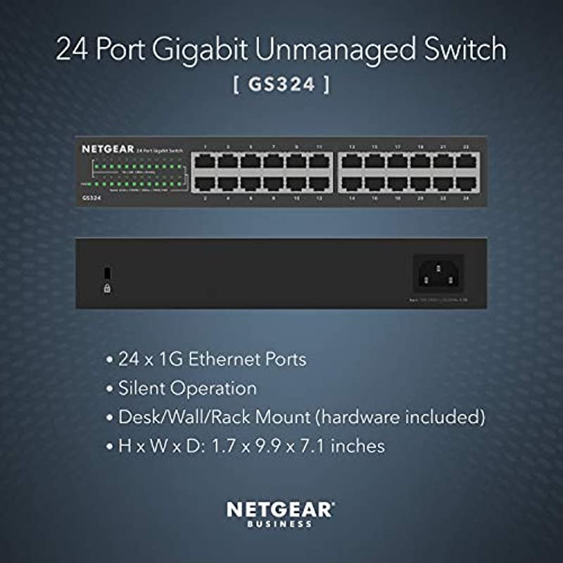 Buy NETGEAR 24-Port Gigabit Ethernet Unmanaged Switch (GS324) - Desktop ...