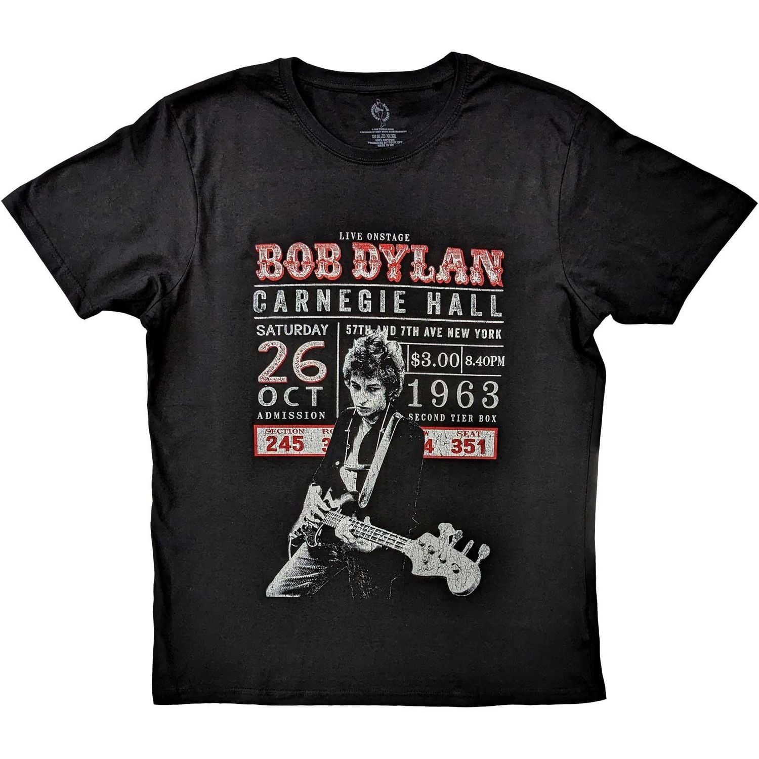 Click here for Bob Dylan Adult Carnegie Hall 63 Cotton T-Shirt M prices