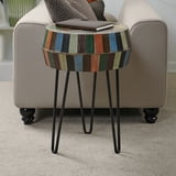 Greenage Reclaimed Wood End Table, 16" x 16" x 22" H, Drum Square ...