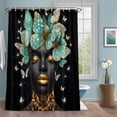 African American Shower Curtain Set with Hooks, Woman Portrait ...