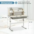Infans Kids Study Desk Multifunctional Study Table w/ Tiltable Desktop ...