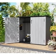 ZCB LIKE HOME 37 Cu.ft Outdoor Storage Shed with Floor HDPE Double-Wall ...
