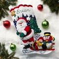 Bucilla Felt Applique 18" Christmas Stocking Kit, Sledding with Santa ...