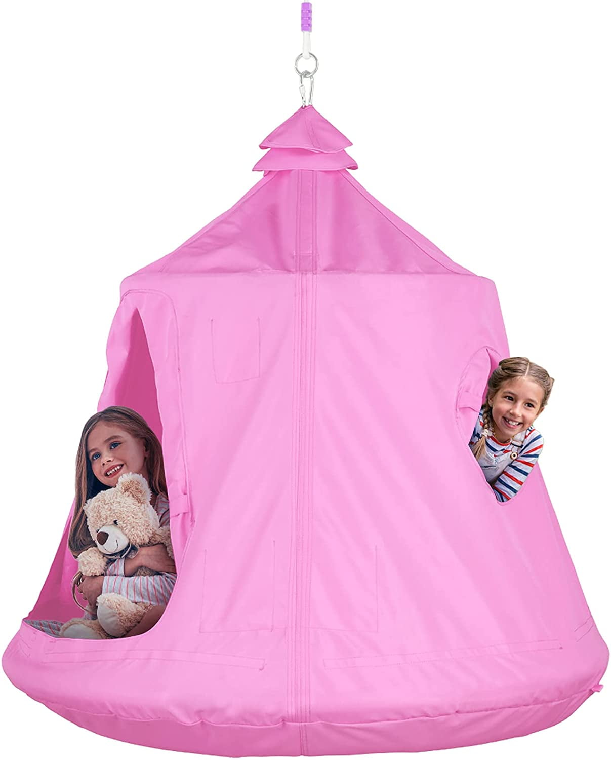 Pirecart Hanging Tree Tent for Kids, Ceiling Hammock Tent with LED ...