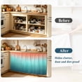 Aqua Orange Mosaic Cabinet Curtains 28" W x 51" L, Minimalist Abstract ...
