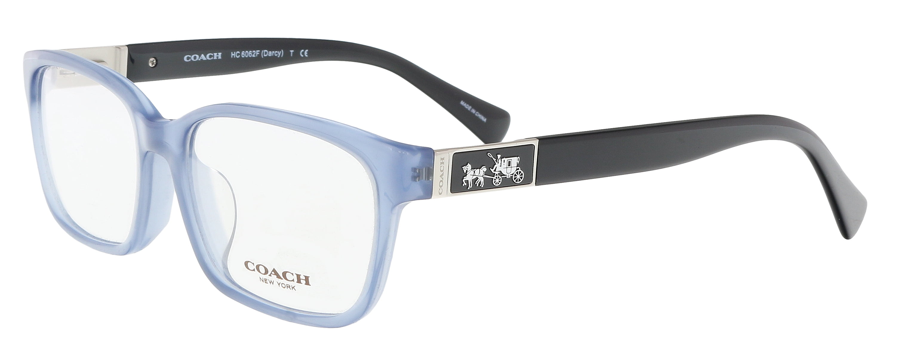 Coach HC6062F 5259 Milky Blue/Black Rectangle Optical Frames - Walmart.com