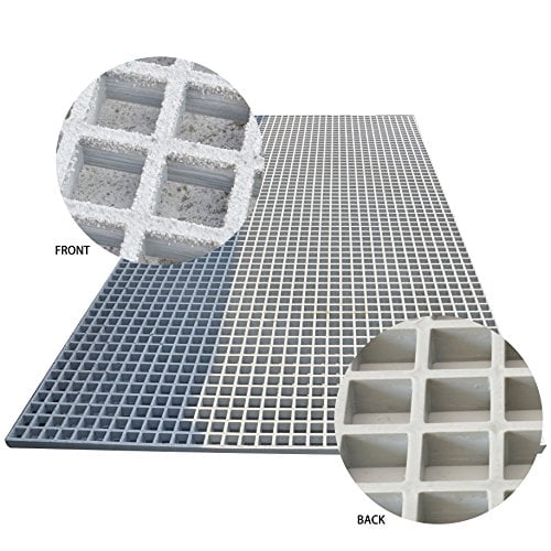 Eco Pultrusions Fiberglass Concave Square Grating 96-Inchx48-Inchx1.5 ...