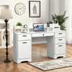 DreamCurship 58" Executive Desk with 6 Drawers, White Computer Desk ...