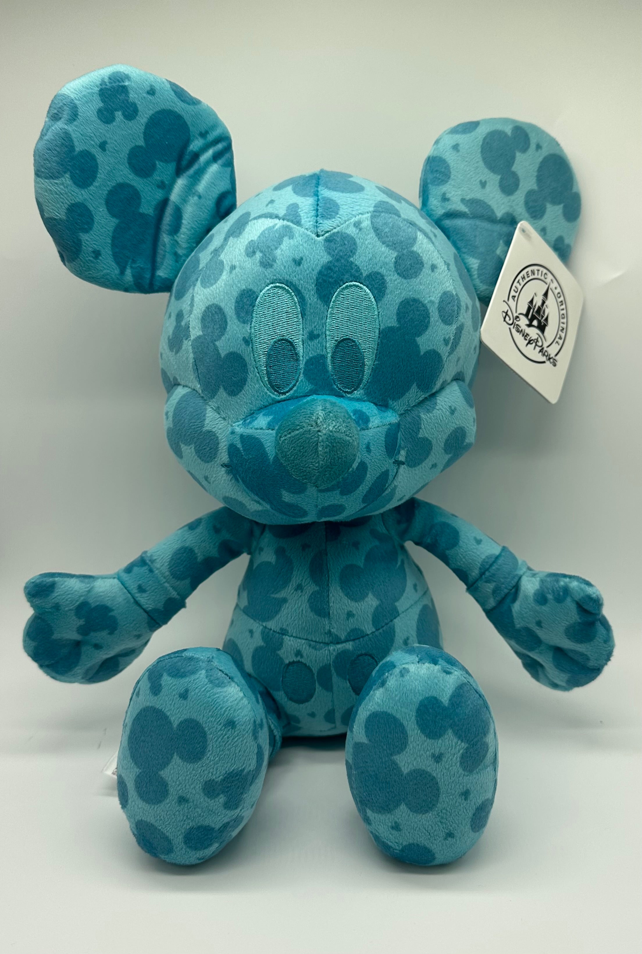 Disney Parks Authentic Blue Mickey Icon Print Bendable Plush New With ...