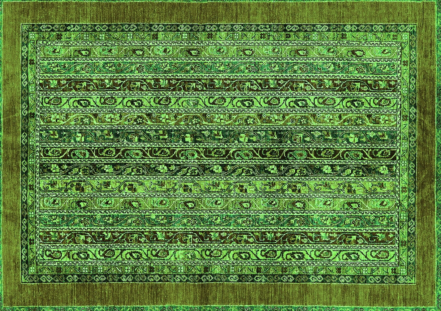 Ahgly Company Indoor Rectangle Abstract Green Modern Area Rugs, 2' x 3 ...