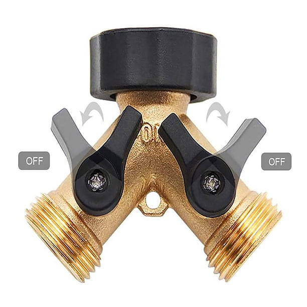 Garden Backyard 2-way Hose Adapter 360 Degree Tube Splitter Y Threaded ...