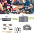 Camping Cooking Set Cookware Mess Kit With Storage Bag Pot Pan ...