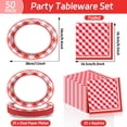 Checkered Oval Paper Plates 11inch Red and White Checkered Plates and ...