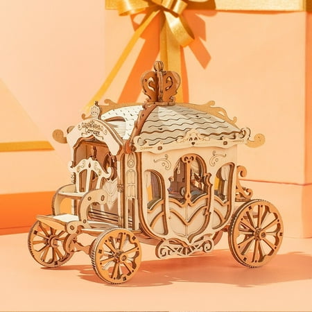 3D Wood Model Kits Carriage Wooden Model Kits For Adult Puzzle Building ...