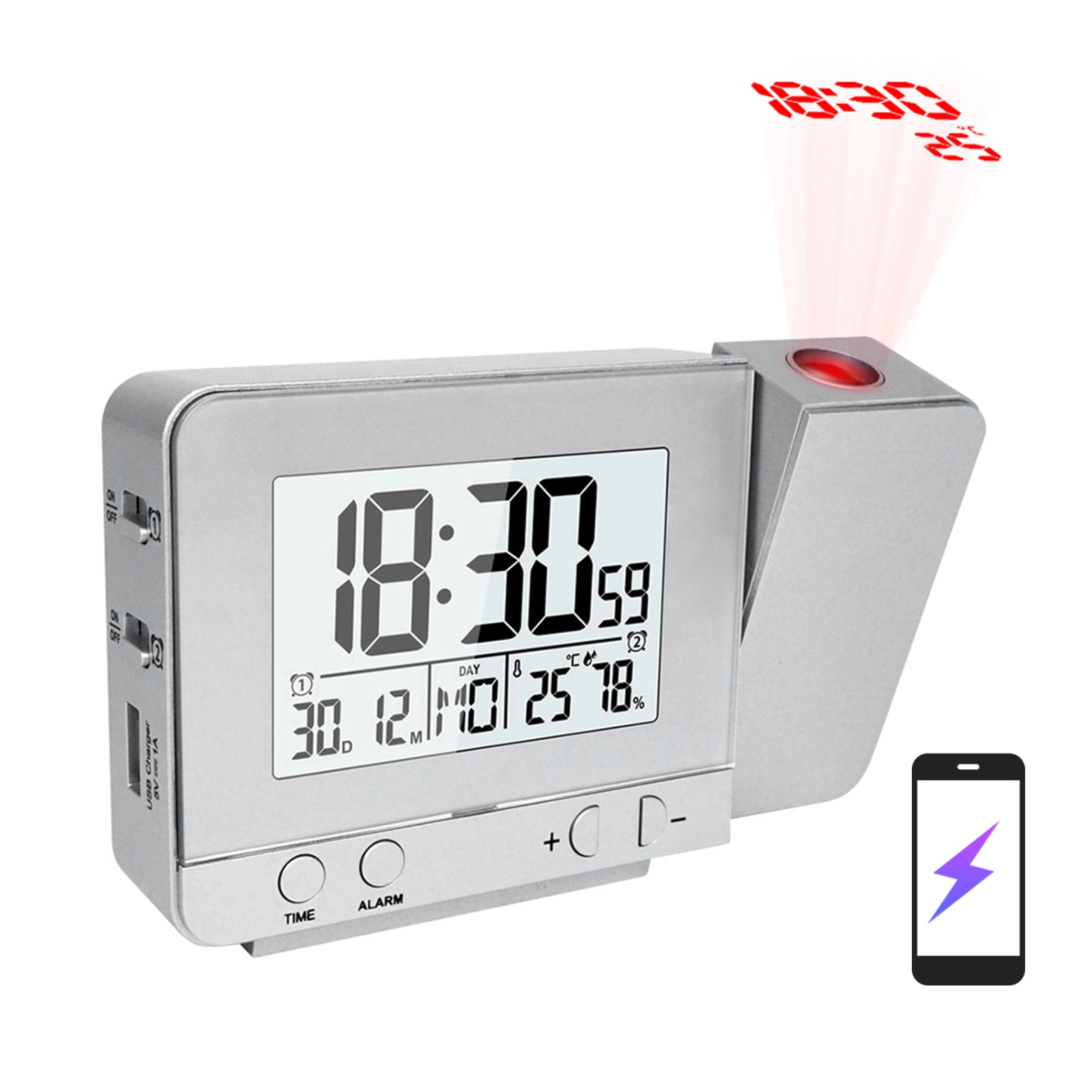 Click here for Anself Projection Alarm Clock For Bedroom With The... prices