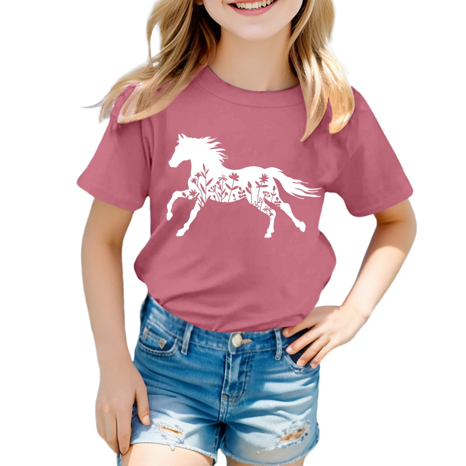 Click here for Gpoecd Girls Summer Casual Short Sleeve Printed Te... prices
