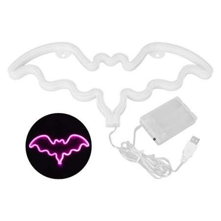 Spptty Bat Neon Sign,Neon Sign, Pink Bat Light USB Or Battery Operation ...