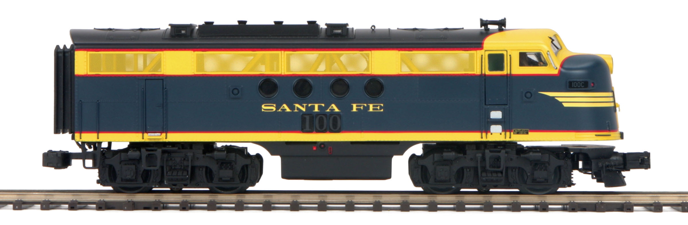 MTH 20-206251 O Santa Fe FT A Unit Diesel Engine w/PS3 (Hi-Rail Wheels ...