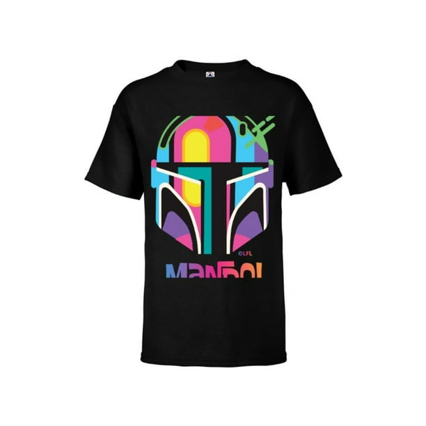 Star Wars The Mandalorian Mando Helmet Neon - Short Sleeve T-Shirt for ...