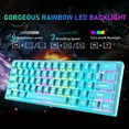 Wireless 61 Keys Gaming Keyboard and Mouse Combo, Rainbow LED Backlit ...