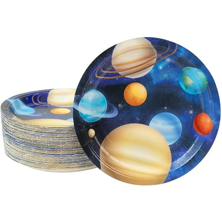 HHHC 80 Count Space Plates, 9 inch Paper Plates for Outer Space ...