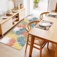 Blue Green Red Tropical Botanical Rectangle Rug 2'x6' Watercolor Leaves ...