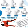 10 count 1/2 Inch x 3 ft PVC Pipe with 42 count PVC Pipe Fittings Elbow ...