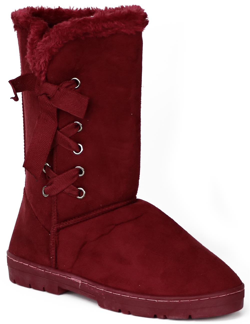 Chatz Womens 5-11 Laced Microsuede Boot (Burgundy Small 5/6) - Walmart.com