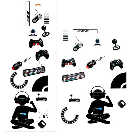 LUO Gaming Wall Decal, Self-Adhesive Gamer Room Decor Stickers, PVC ...