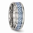 Titanium Polished Blue Carbon Fiber Inlay Ring - Walmart.com
