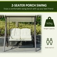 Outsunny 2-Person Porch Swing Bench with Adjustable Canopy, Cushions ...
